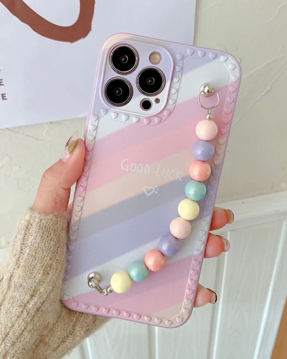Case Good Lucky Con Cadena Color Pastel - TU CASE UY